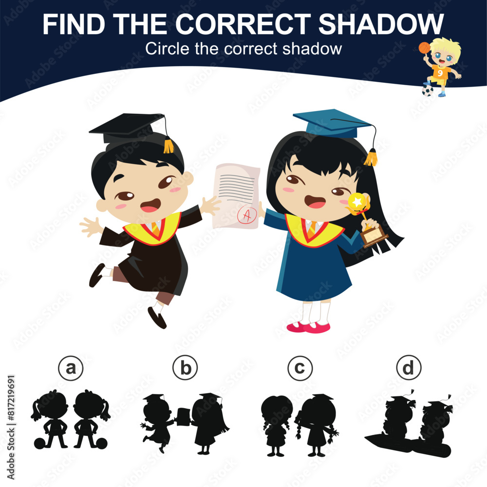Find the correct shadow. Match the image with the shadow. Worksheet for ...
