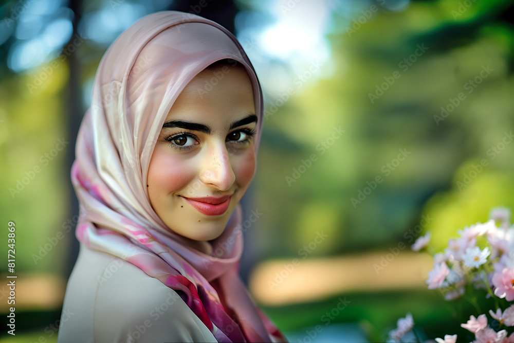Beautiful Teenage Arab Muslim Hijabi Girl with Sweet Smile and Big ...