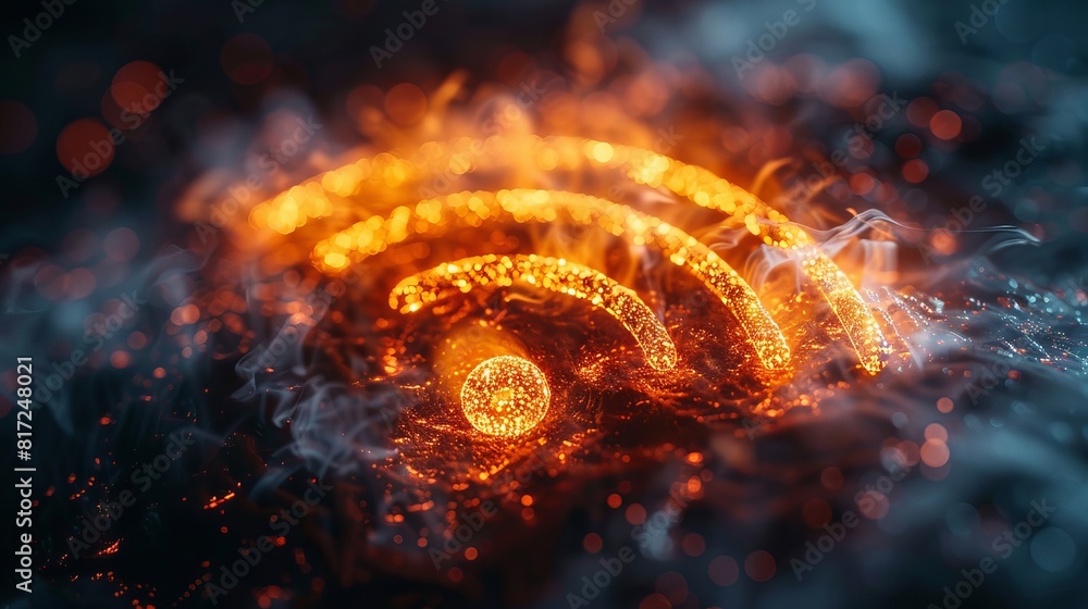 Background illustration of a Wifi antenna for data transfer ...