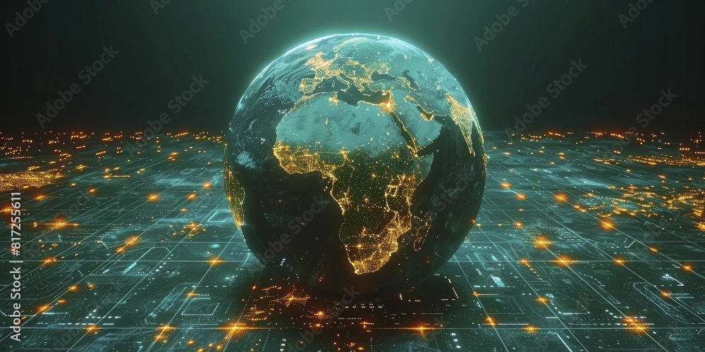 Futuristic digital globe showing interconnectivity for global operation ...