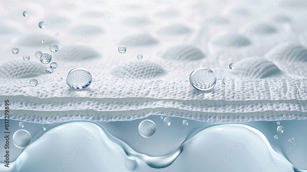 Vector illustration depicting a sanitary absorbent fabric layer pad ...