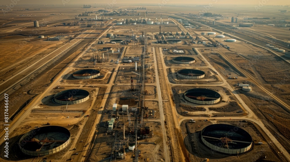 A sprawling network of pumps compressors and storage tanks serving as ...