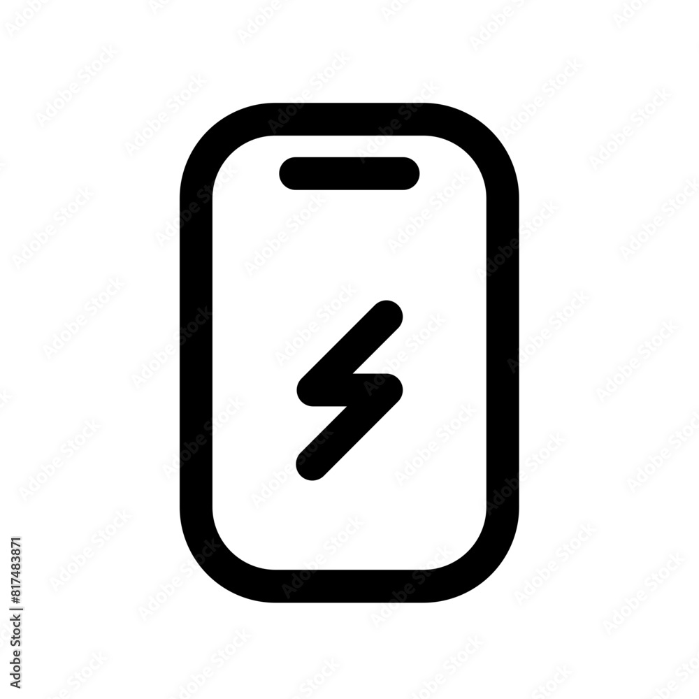 Single charging smart phone icon, simple electronic flat design ...