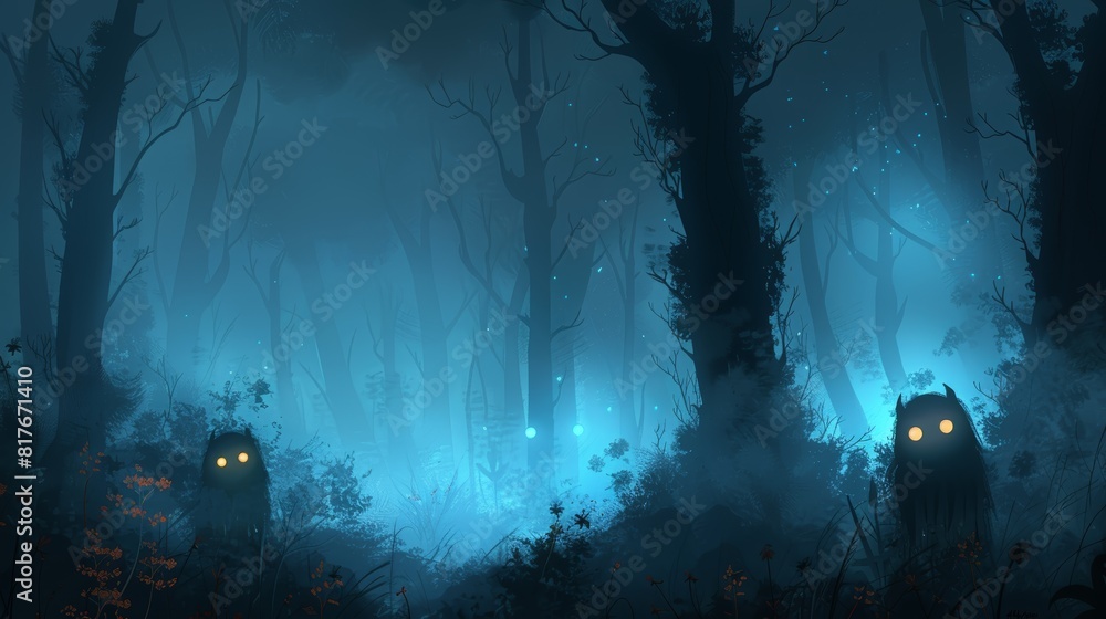 The dark forest is full of dangers. Be careful not to get lost or eaten ...