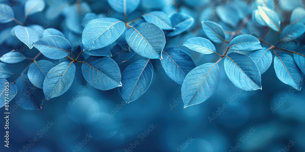 Stunning close-up of vibrant blue leaves with intricate textures and ...