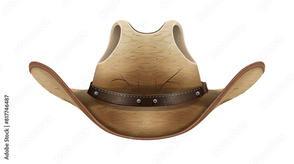 A photo of the front view cowboy hat clipart isolated on transparent ...