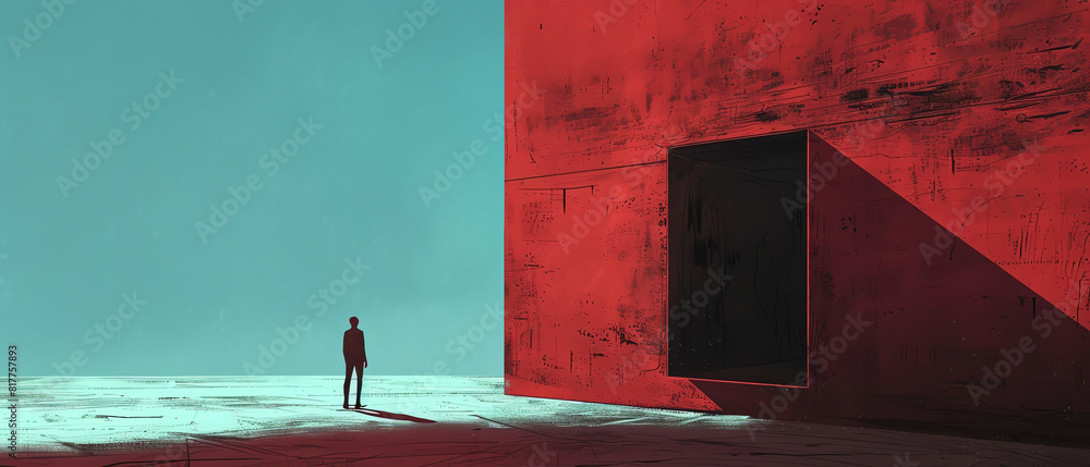 Craft a minimalist masterpiece that invokes terror through an ...