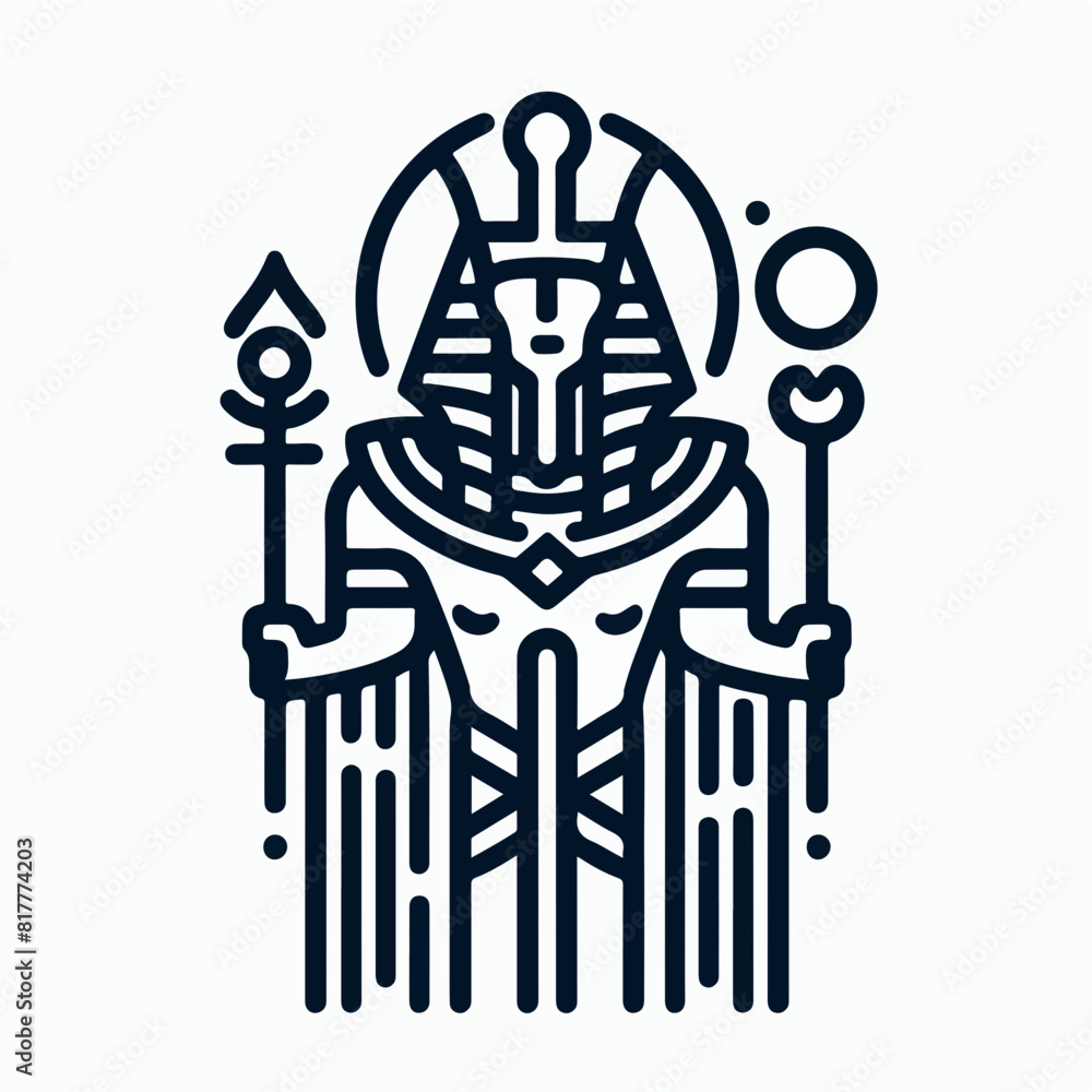 Vector of Osiris isolated on white. He was son of Ra, lord of the dead ...