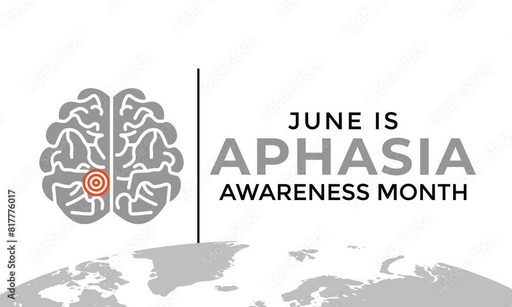 Vector illustration of Aphasia Awareness Month in June. Banner poster ...