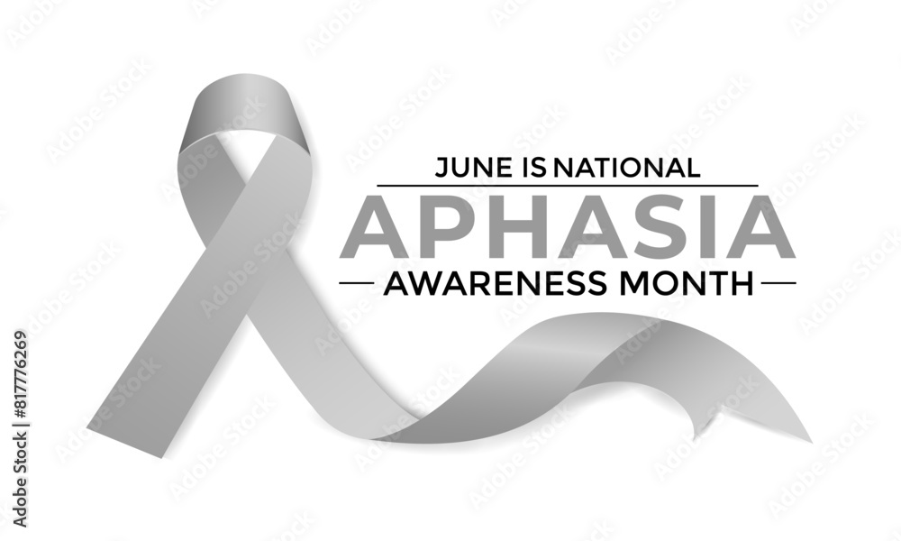 Vector illustration of Aphasia Awareness Month in June. Banner poster ...
