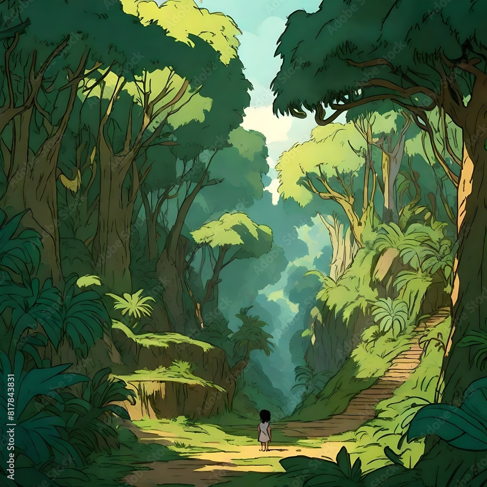 Analyze the portrayal of the jungle environment in 'The Jungle Book ...