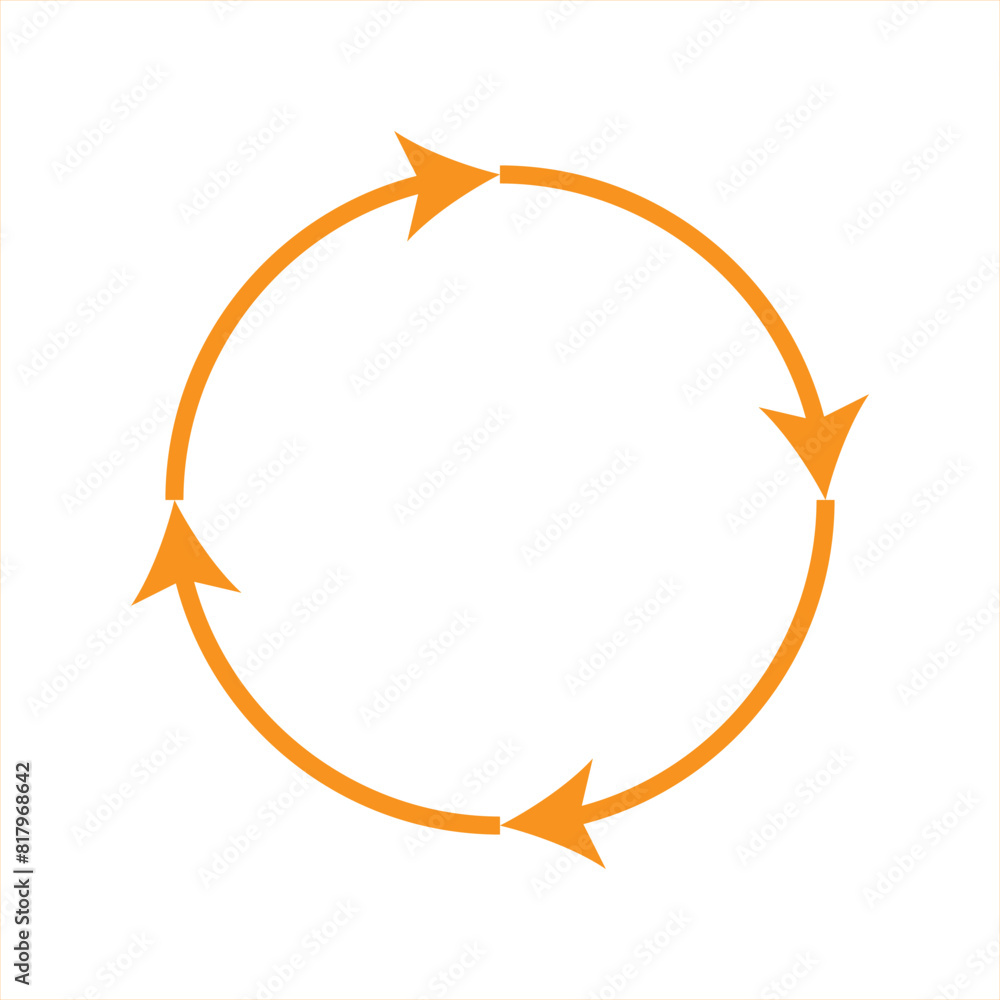 Arrow Icon Orange | Circle Arrows | Infographic Illustration ...