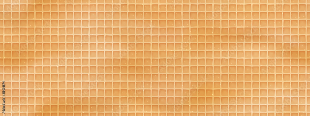 Belgian waffle seamless texture with squares pattern. Delicious bg with ...