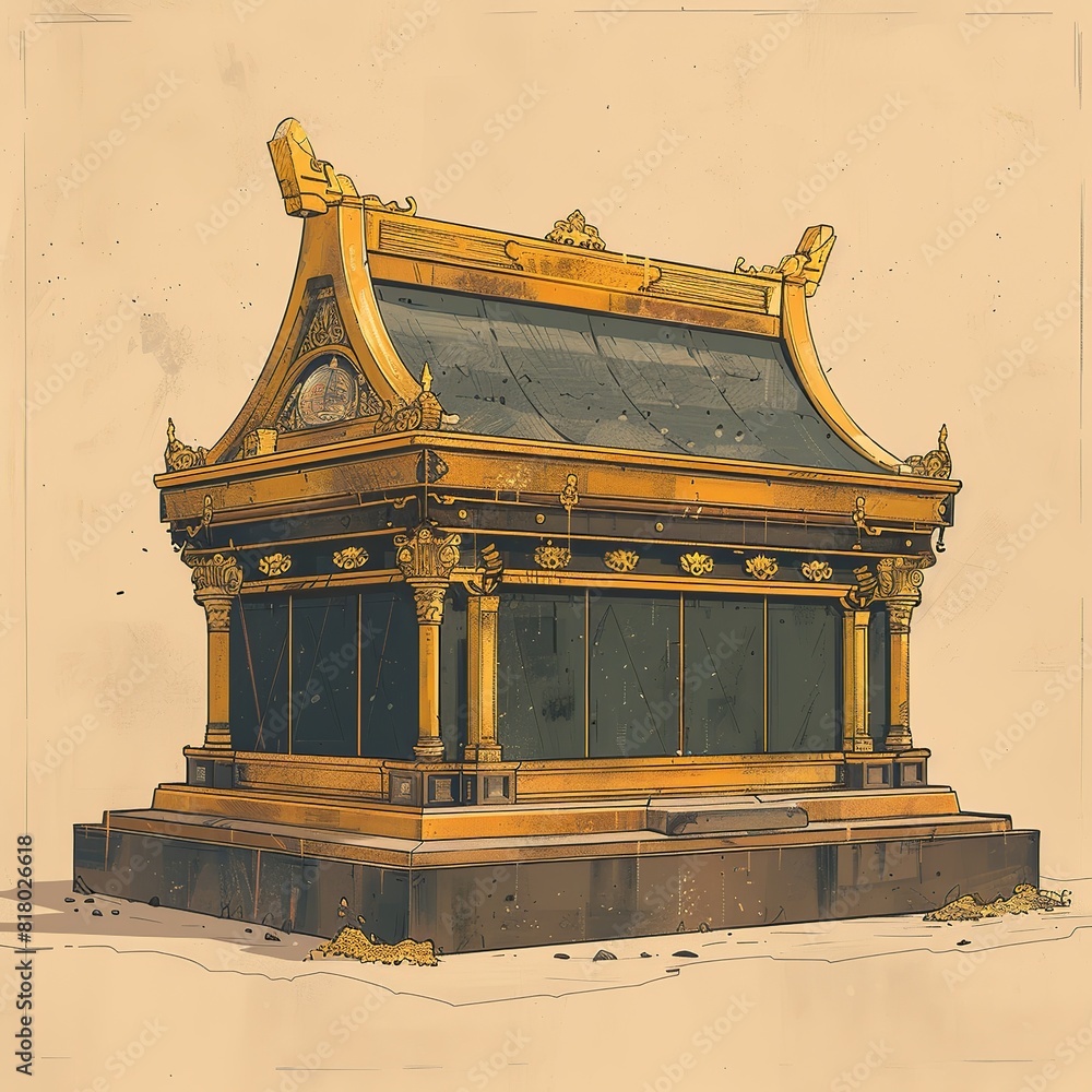 A minimalist illustration of the Ark of the Covenant, designed with ...