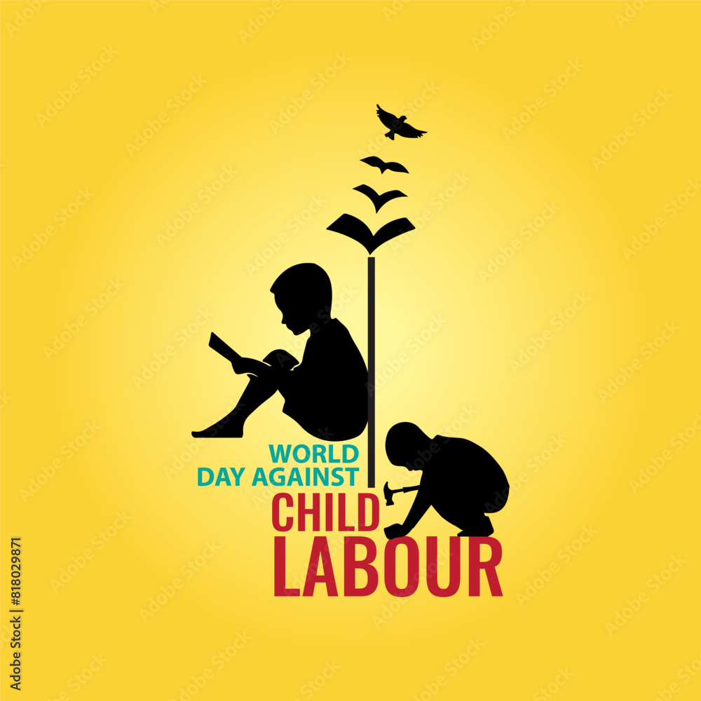 Child labor Vector Child labor Poster World Day Against Child labor ...