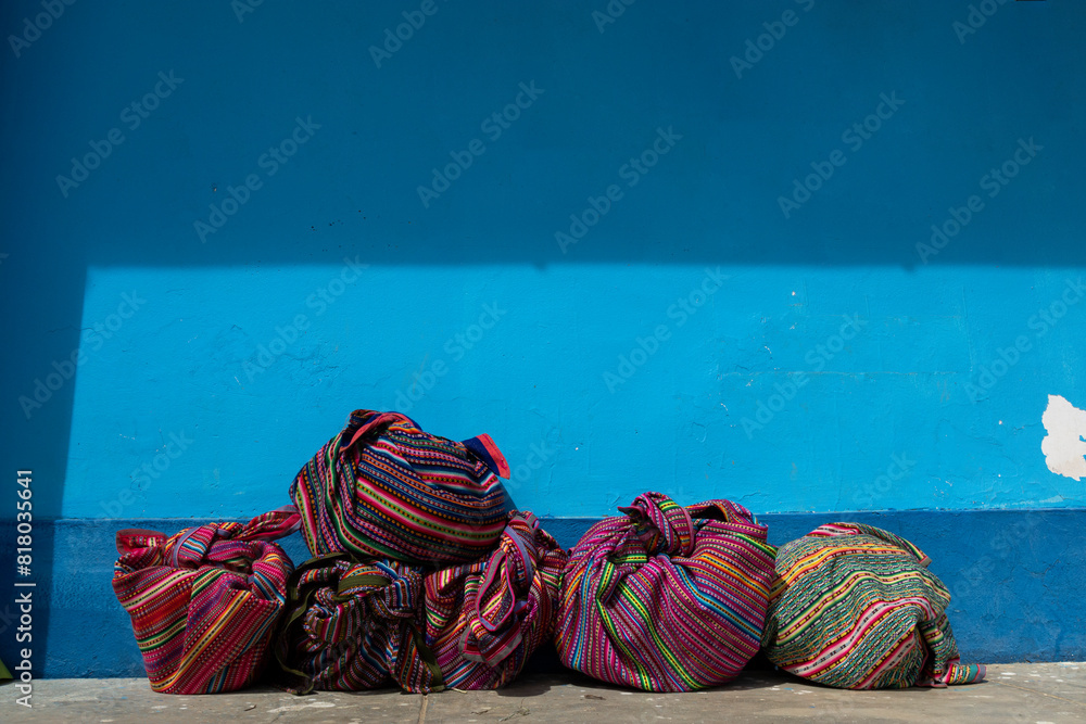 Aguayo, traditional colorful garment worn by women of indigenous ...