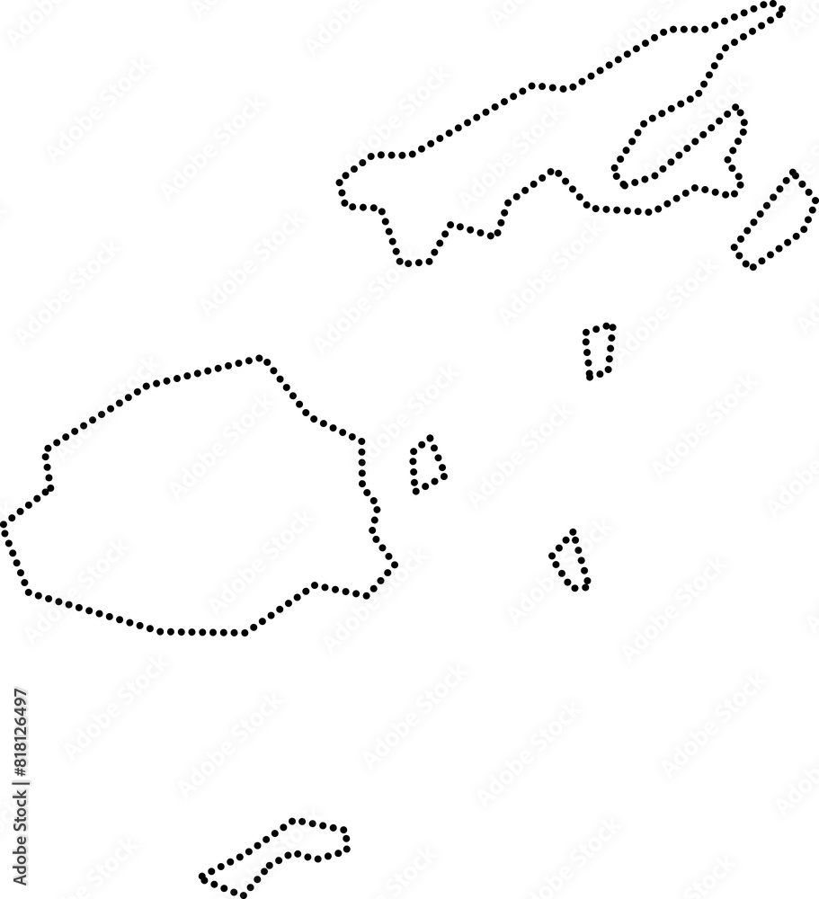 dot line drawing of fiji island map. Stock Illustration | Adobe Stock