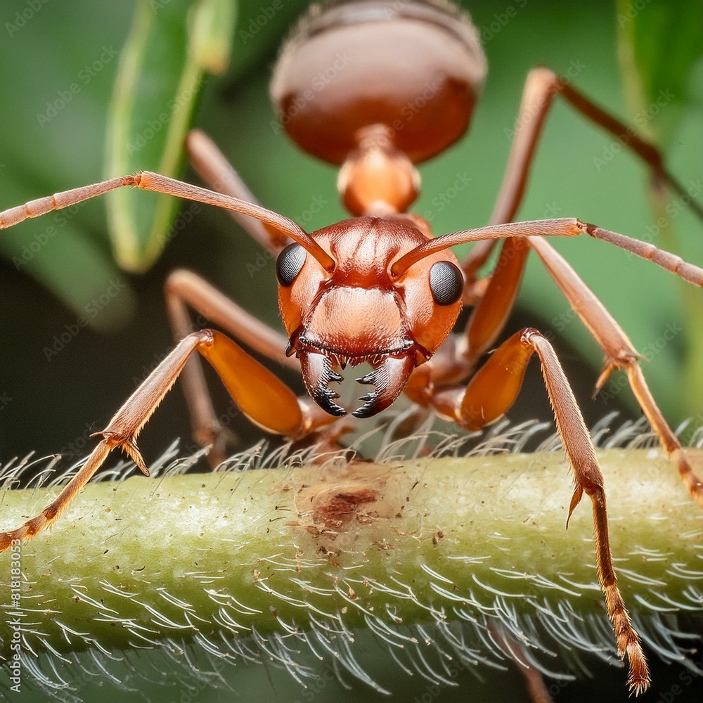 macro of a bug.a red imported fire ant, Solenopsis invicta ...