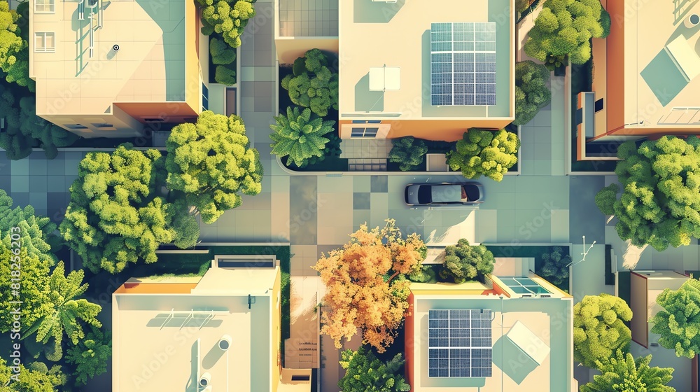 photovoltaic solar cell flat design top view energy cartoon drawing ...