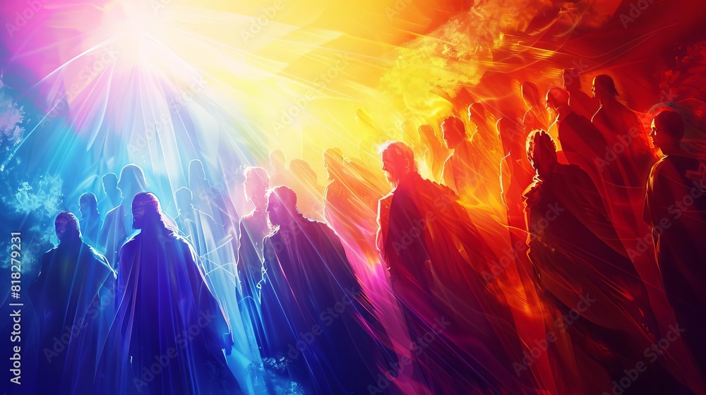 pentecost the descent of the holy spirit on the apostles vibrant ...
