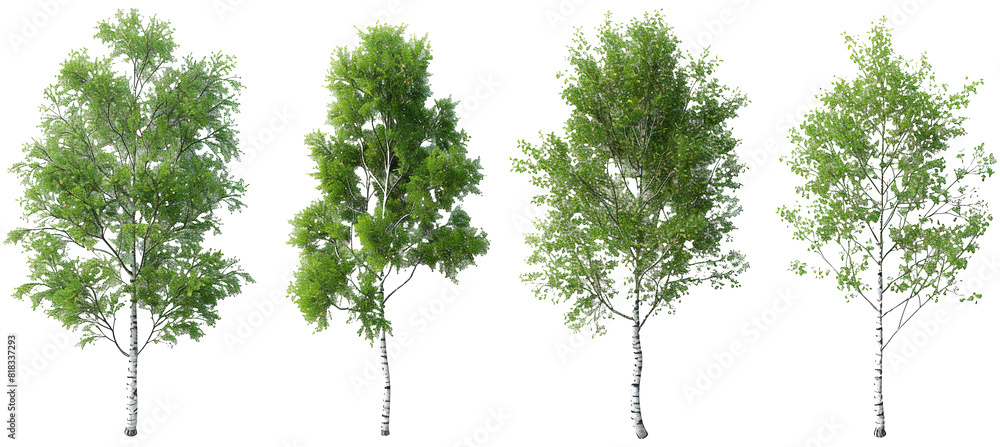Tropics lush trees shapes for landscaped on transparent backgrounds 3d ...