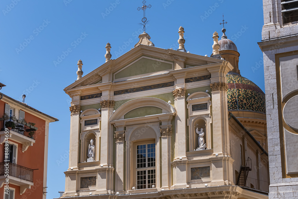 Architectural details of Catholic Cathedral of Sainte Reparate ...