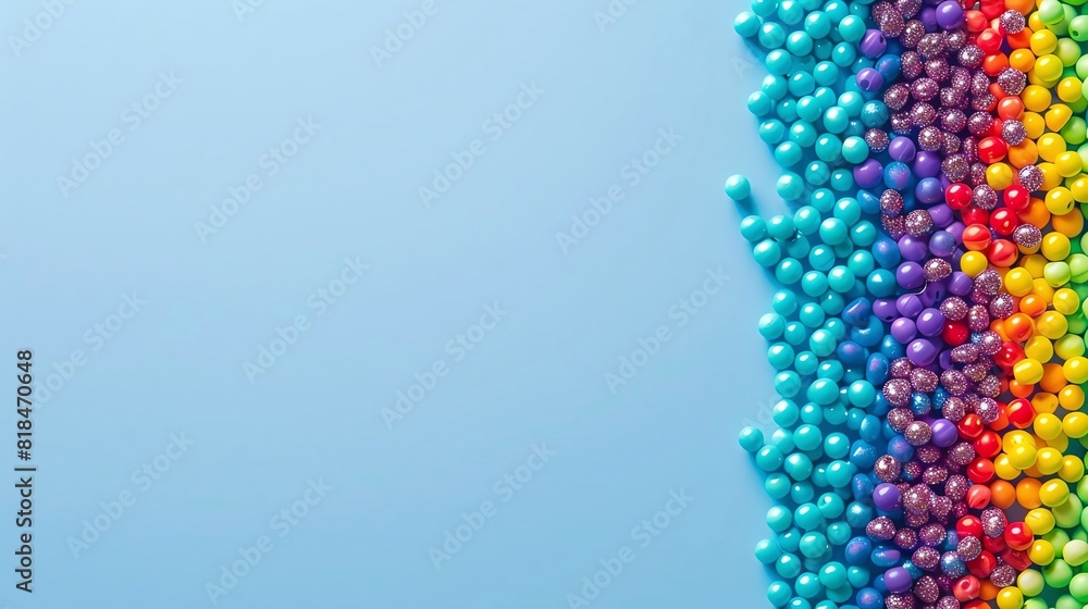 rainbow Alphabet beads, blank space, minimalism, negative space ...