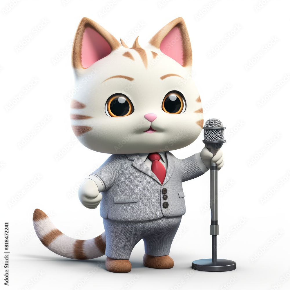 Animal Crossing of anthropomorphic cat as news anchor, full body ...