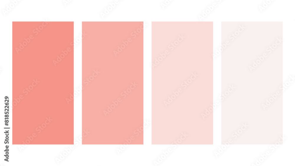 Coral, dusty rose, rose quartz, and cream color palette. Set of bright ...