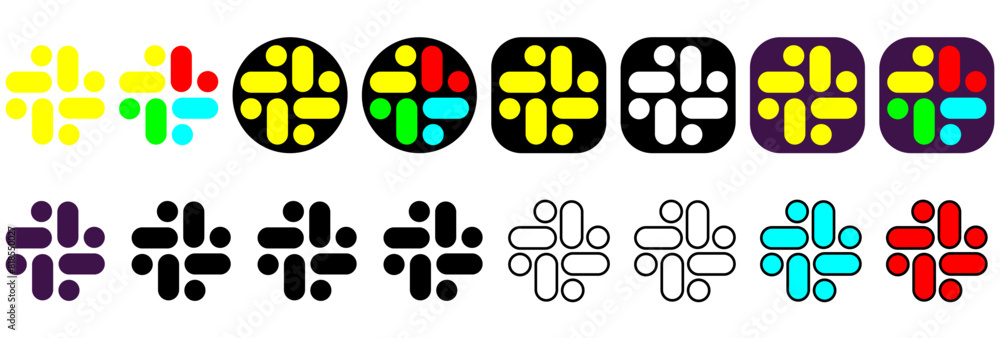 Slack logotype icon png isolated on transparent background. slack logo ...