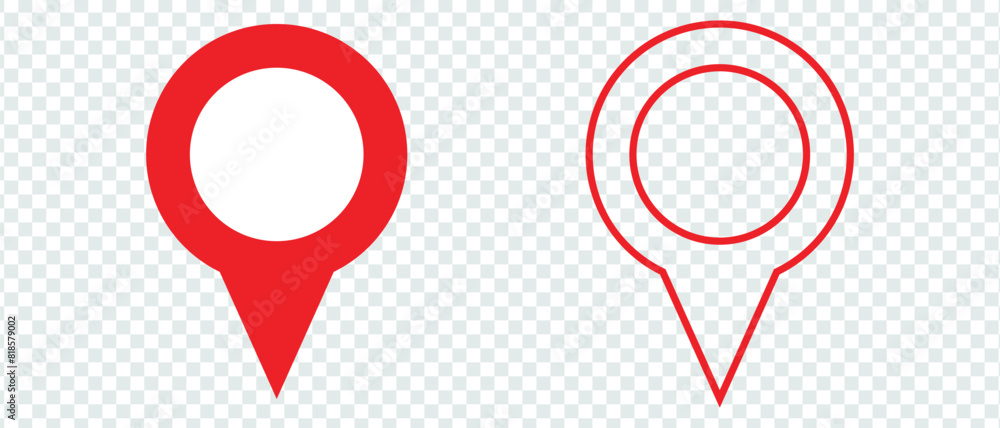 Стоковое векторное изображение «red pin point. map address location pointer symbol. location pin ...