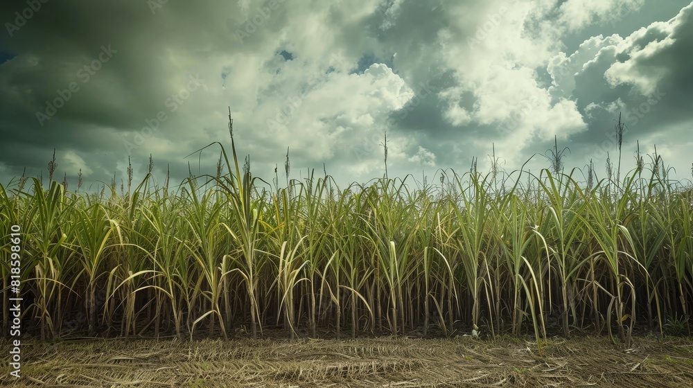 Vast fields of giant sugar cane stalks, towering over the landscape ...