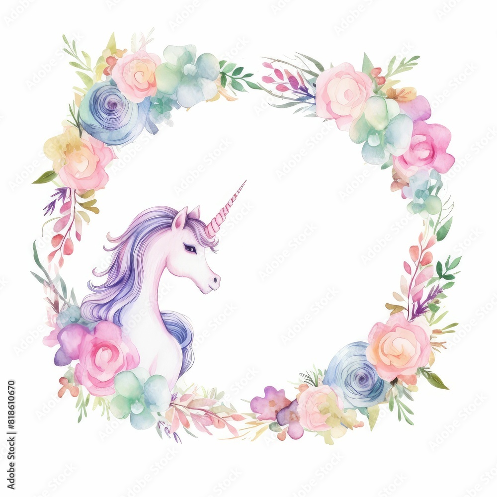 cute pastel unicorn themed frame or border for photos and text ...
