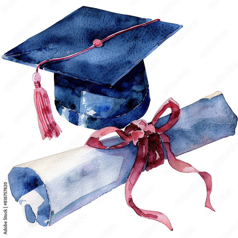Ilustración de Stock Graduation Watercolor Clipart Set, A watercolor ...