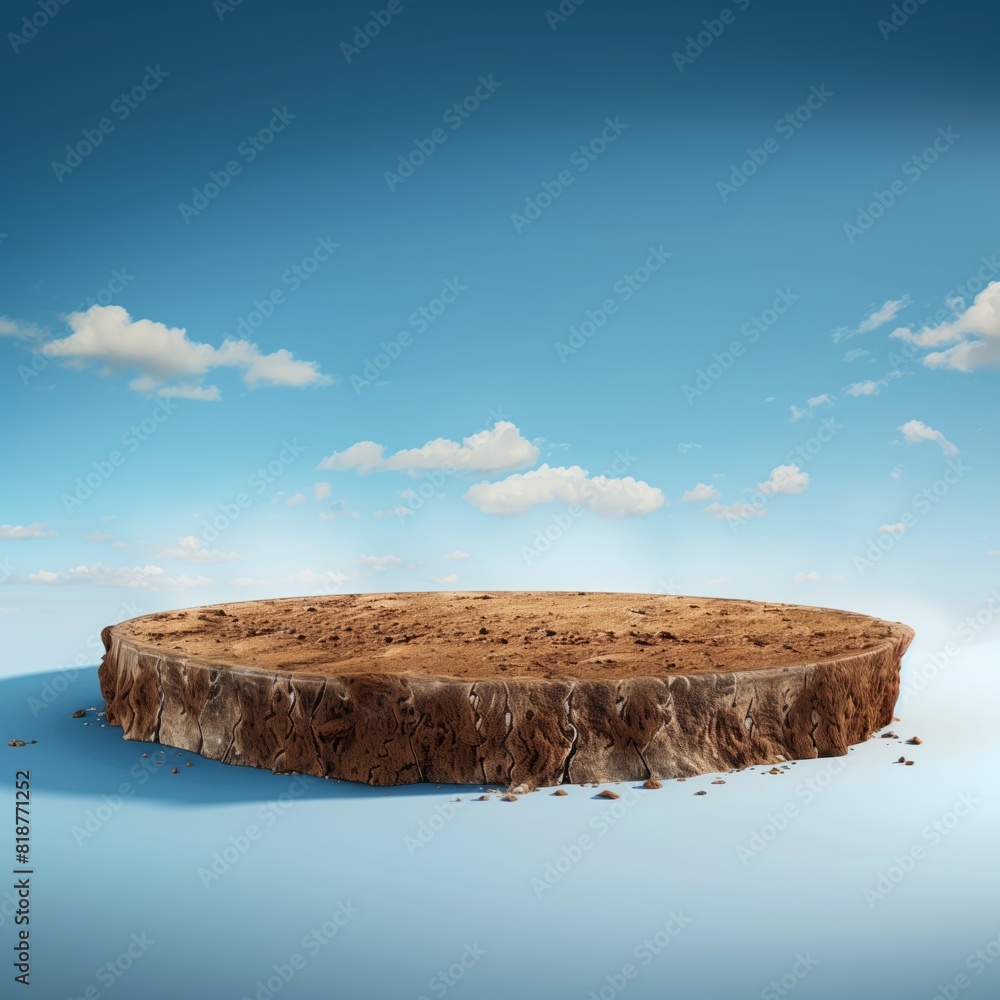 Earth land Soil layers 3D Illustration round soil ground cross section ...