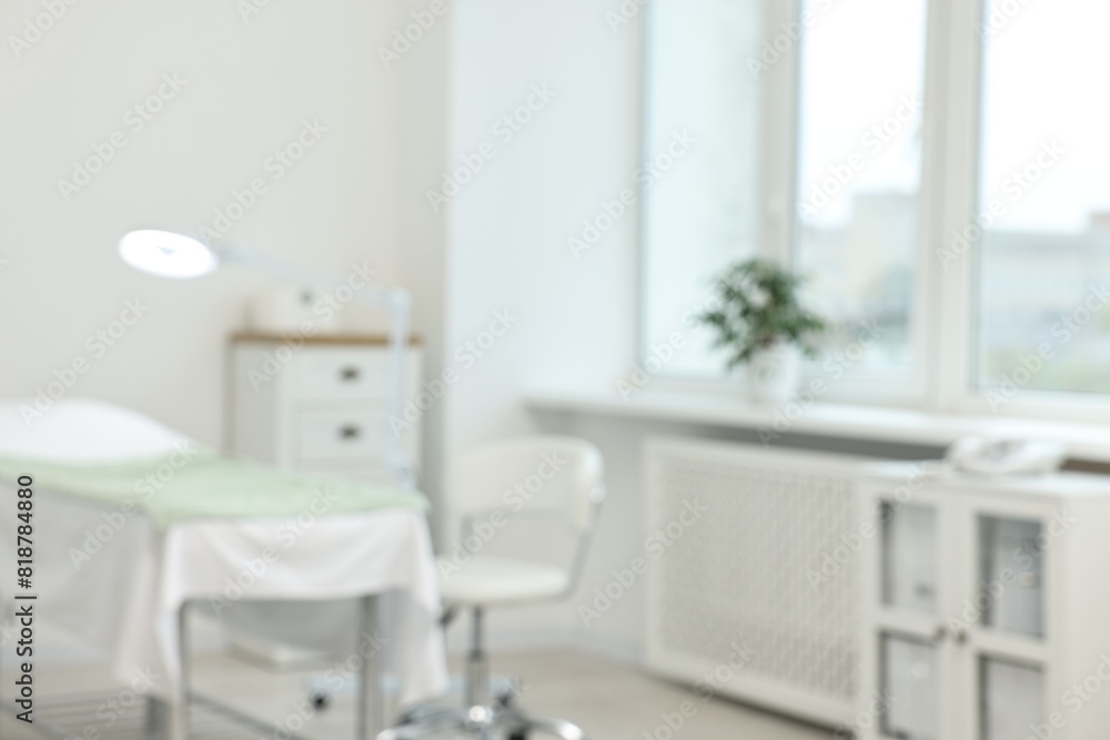 Modern interior of dermatologist's office with examination table Stock ...