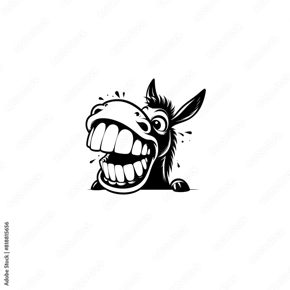 Funny Donkey Vector Illustration for Humorous Designs and Whimsical Art ...