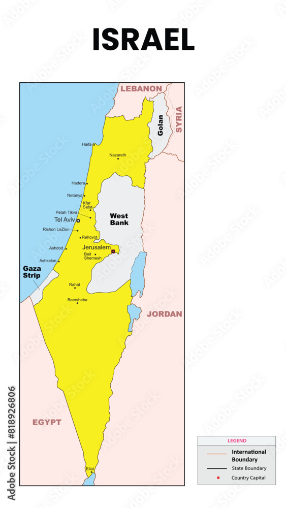 Israel Map. Major city map of Israel. Political map of Israel with ...