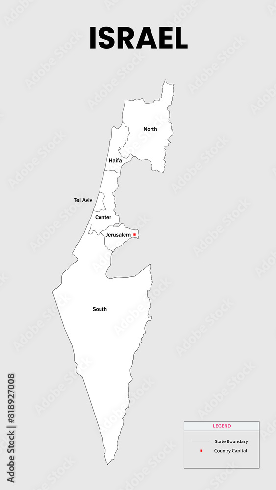 Ilustración de Stock Israel Map. State and district map of Israel ...