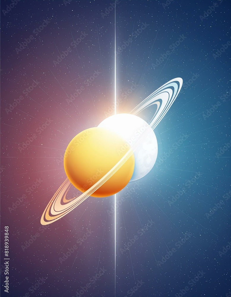 Іmage of a binary star system with two stars orbiting each other, one ...
