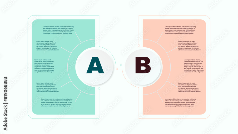 Blank company process chart infographic template as vector with 2 ...