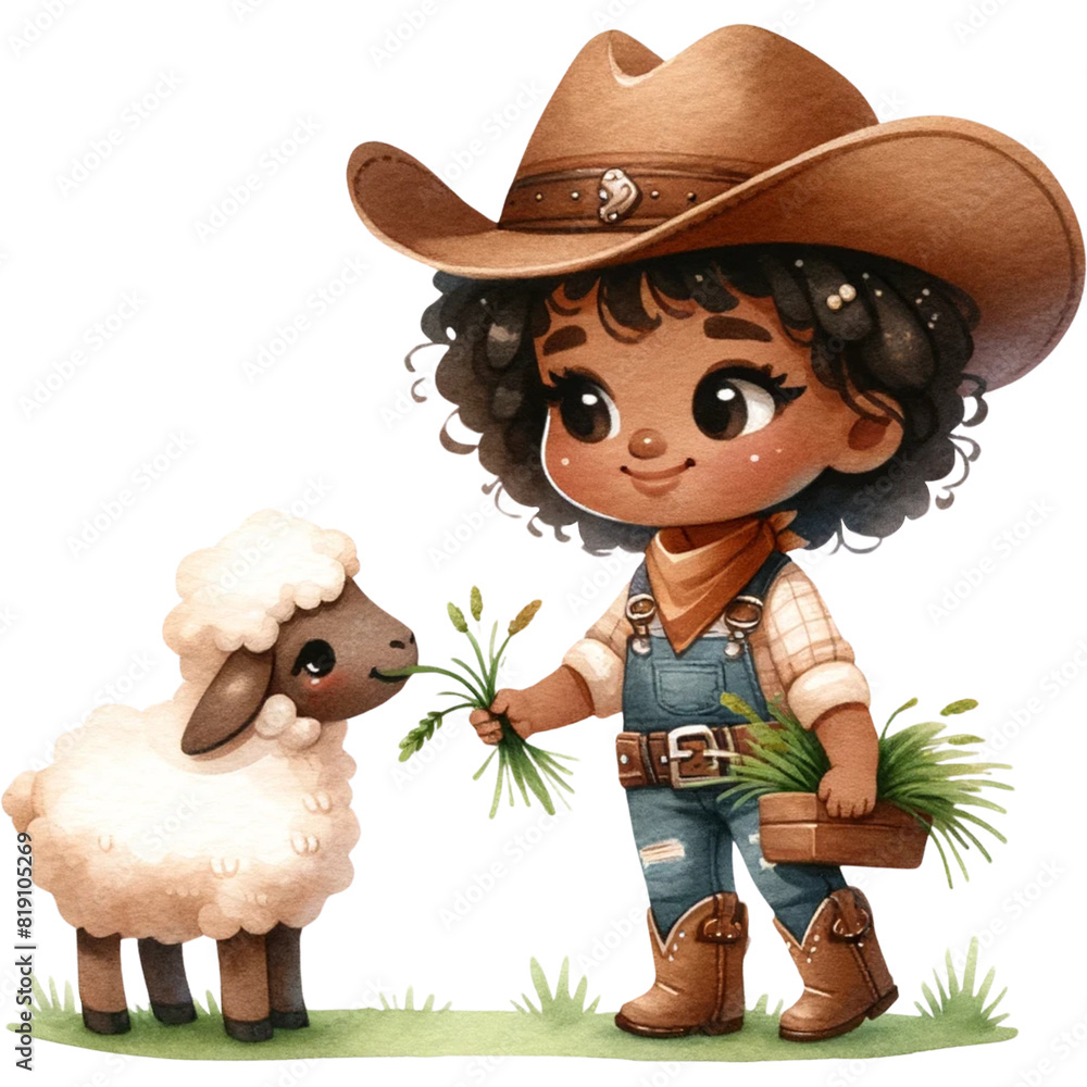 cute watercolor cowgirl, Black Cowgirl,Western Clipart,Wild West PNG ...