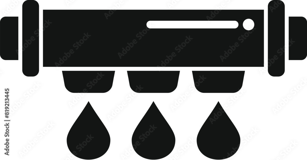 Water filtration icon with droplets and filter vector illustration for ...