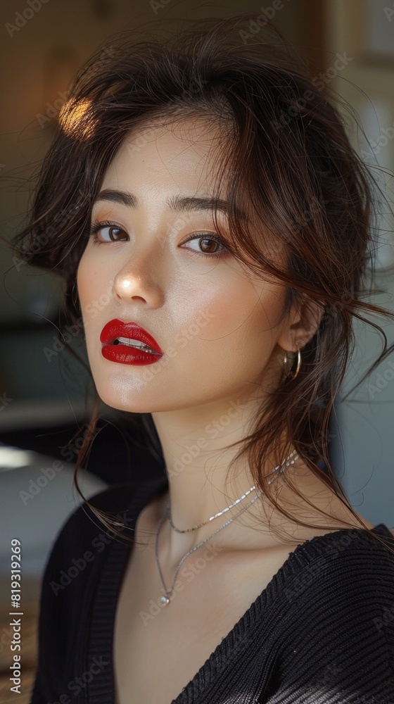 With a swipe of bold red lipstick, she transformed into a vision of ...