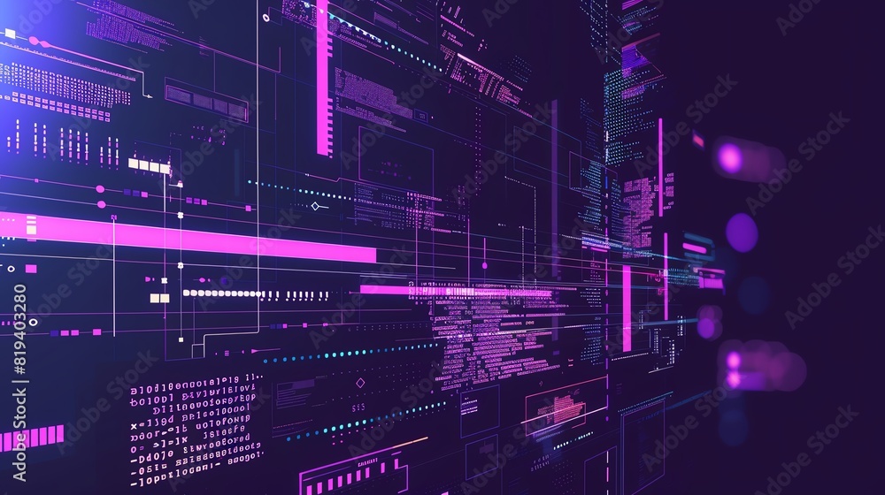 technology flat design side view coding theme animation Monochromatic Color Scheme Stock ...