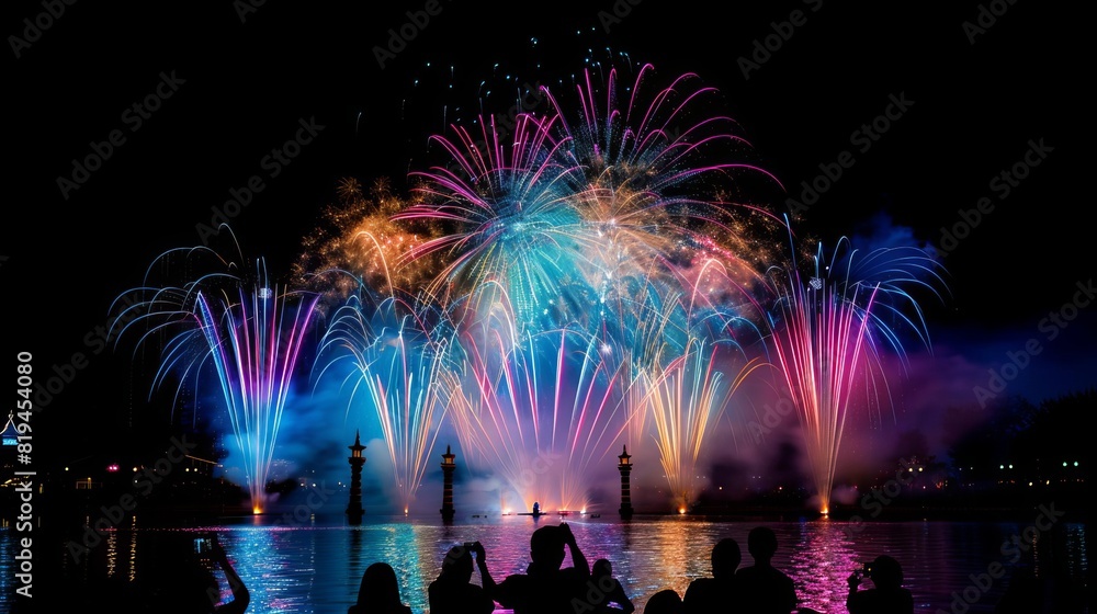 Foto de Stock Fireworks Extravaganza Photograph the aweinspiring beauty ...