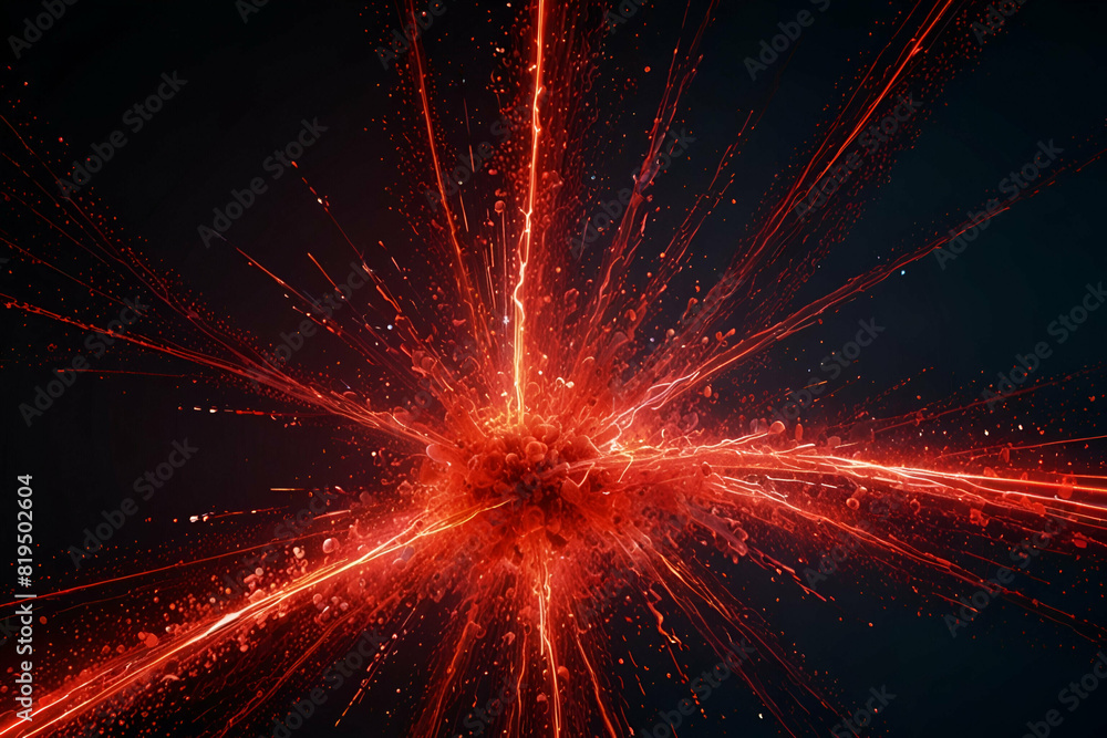 red particle form, futuristic neon graphic Background abstract art ...