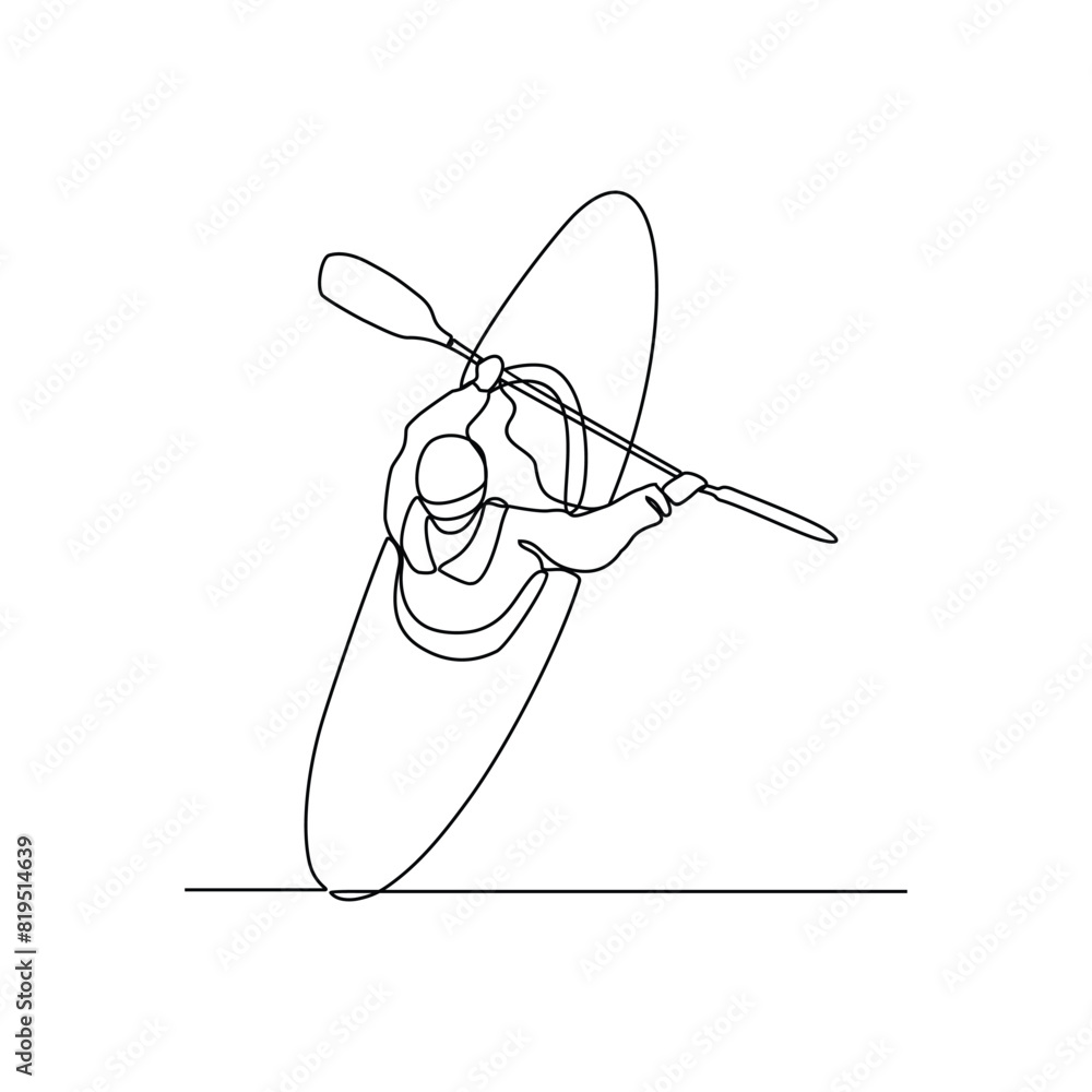 One continuous line drawing of people play rowing vector illustration ...