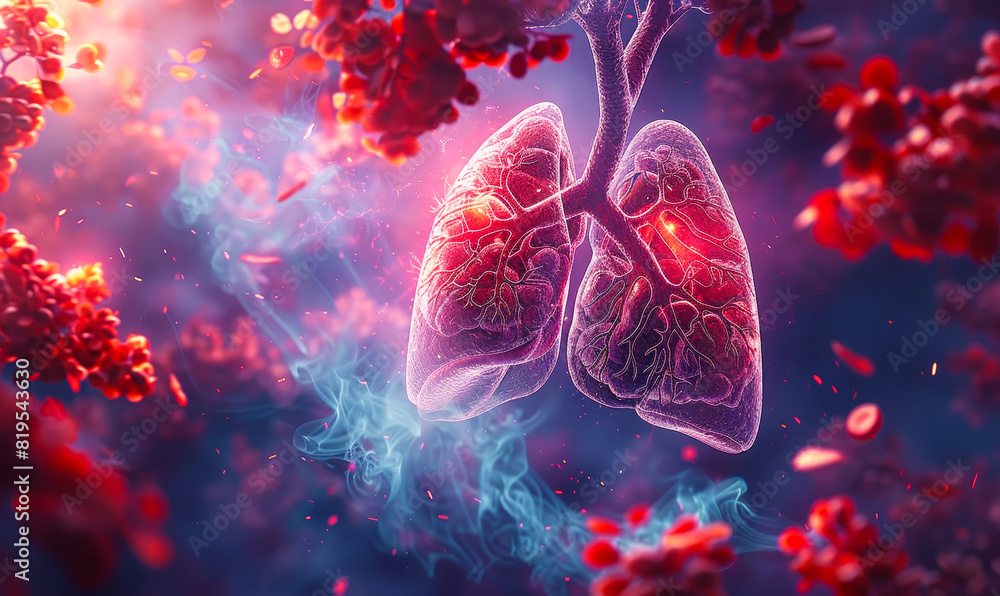 Hyper-Detailed Medical Illustration: Pulmonary Embolism Anatomy, Lungs ...