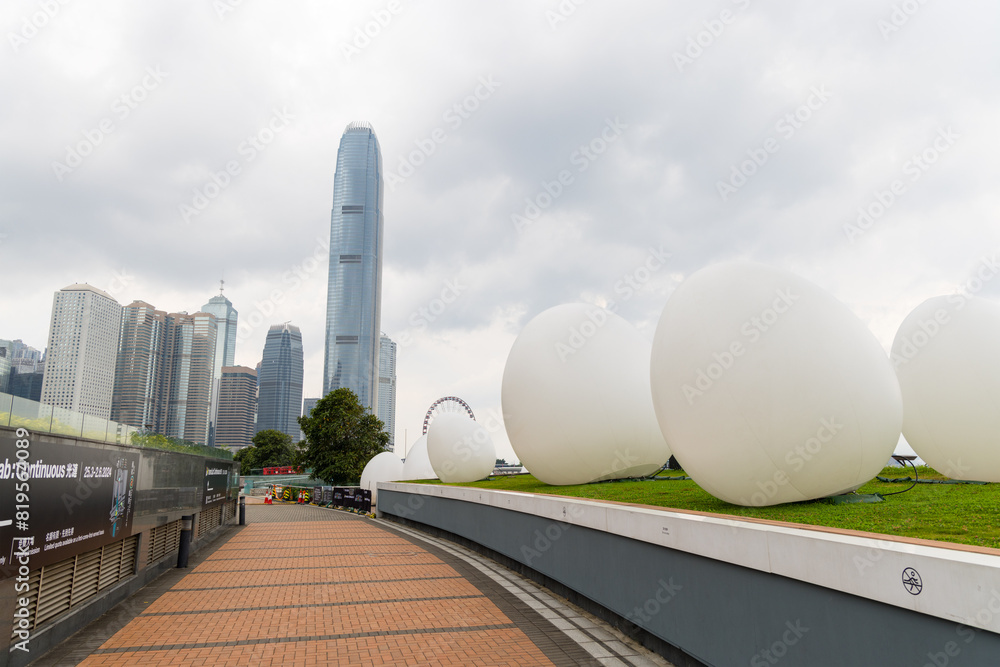 TeamLab Continuous Art Harbour at Tamar Park in Hong Kong city Stock ...